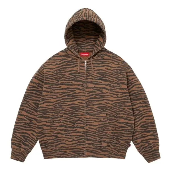 Supreme Small Box Zip Up Hooded Sweatshirt - Tiger