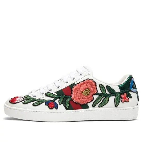 Gucci Ace Embroidered Floral Sneaker - White