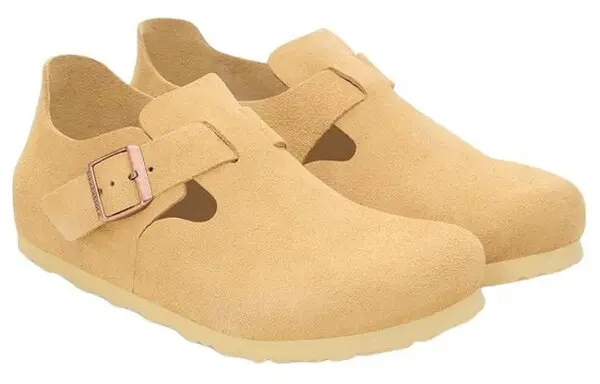 BIRKENSTOCK London Suede Leather Buckled Shoes - Yellow