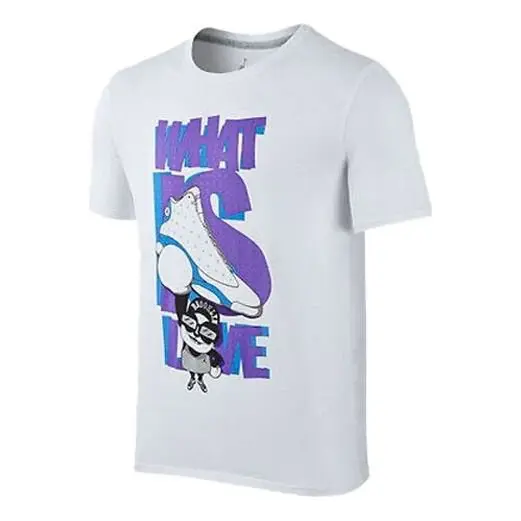 JORDAN 13 Rerto T-shirt Purple - White