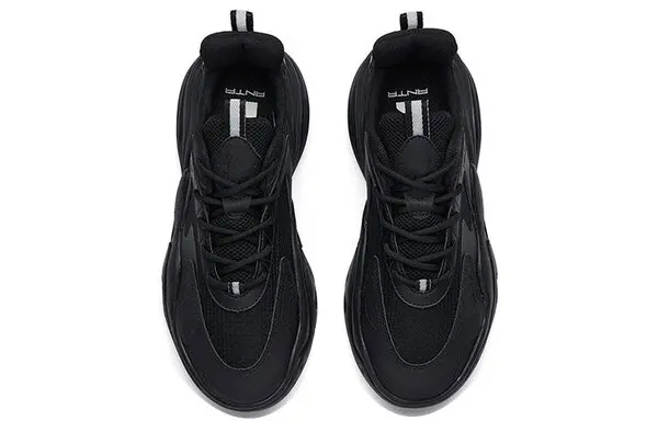 ANTA Chao Bai 3 Round Toe Lace-up Sneakers - Black
