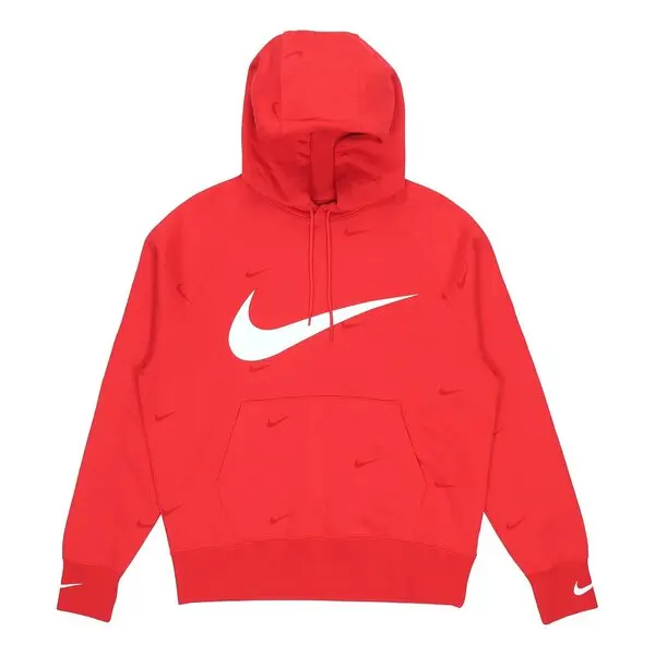 Nike Athleisure Sportswear Hooded Fleece Lined Sweatshirt - Red