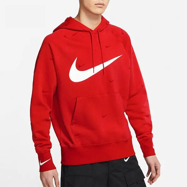 Nike Athleisure Sportswear Hooded Fleece Lined Sweatshirt - Red