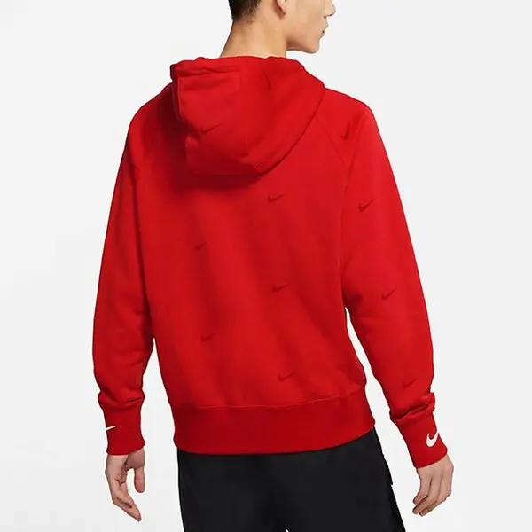 Nike Athleisure Sportswear Hooded Fleece Lined Sweatshirt - Red