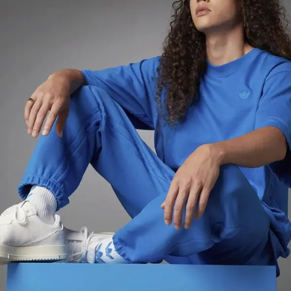 Adidas Originals Version Series Solid Color Elastic Waistband Loose Sports Pants - Blue