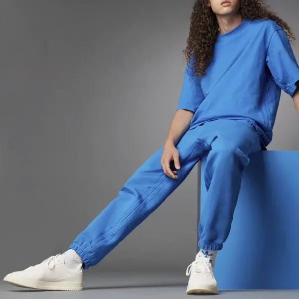 Adidas Originals Version Series Solid Color Elastic Waistband Loose Sports Pants - Blue