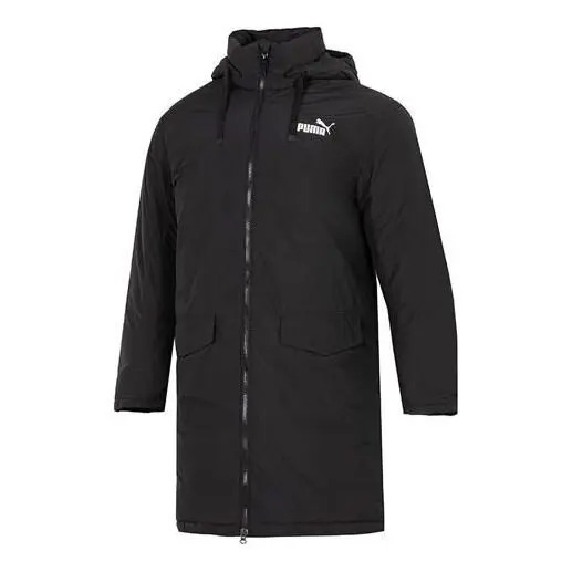 PUMA Padded Down Jacket With Logo - Black
