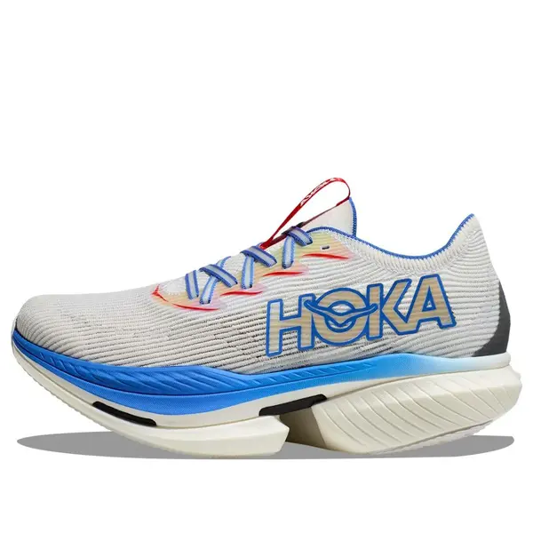 Hoka One One Cielo X1 Performance Running Shoes - White/blue