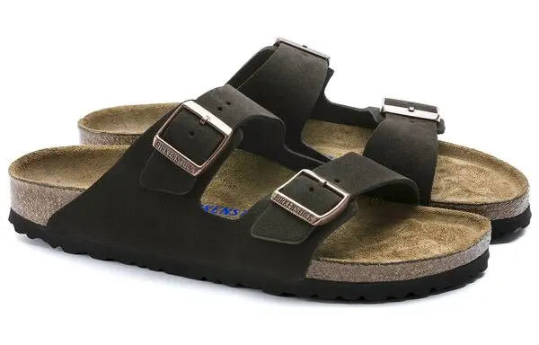 BIRKENSTOCK Arizona Soft Footbed Suede Leather Sandals - Mocha
