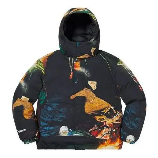 Supreme Firecracker Down Jacket - Black/yellow