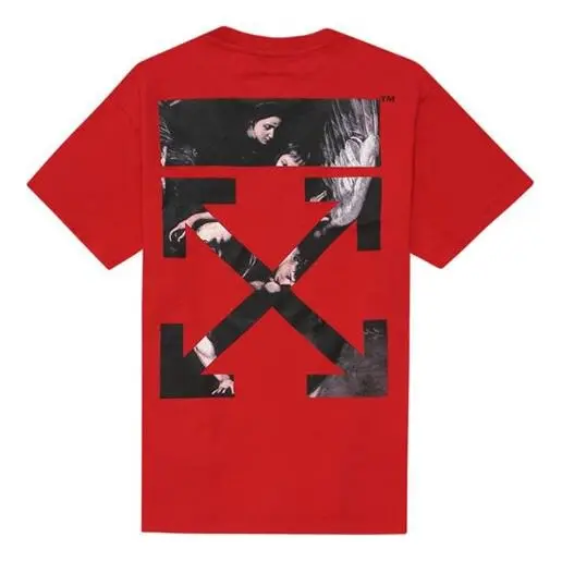Off-White Painting Arrow Print Short Sleeve Tee - Red