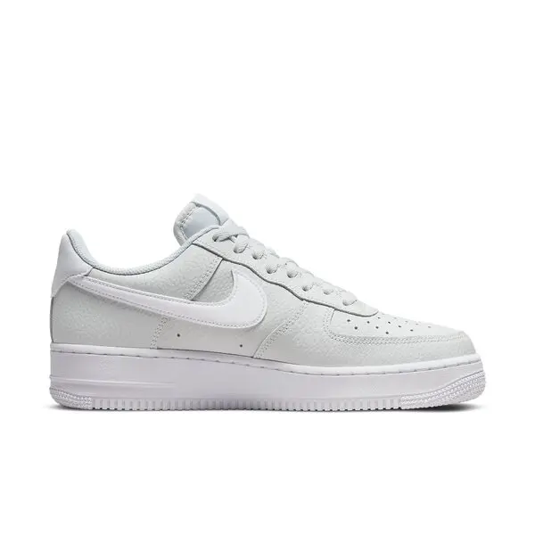 Nike Force 1 '07 Pebbled Low Top Sneakers - Grey/white