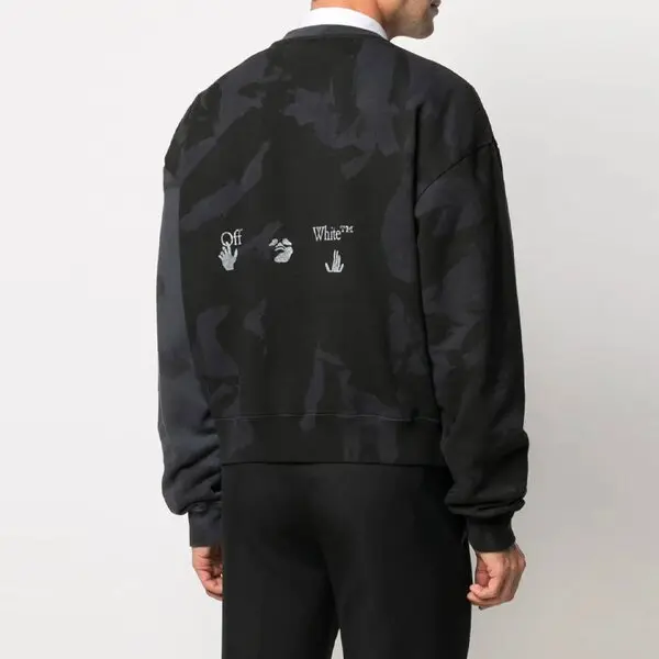 Off-White Camouflage Print Logo Crewneck Sweatshirt
