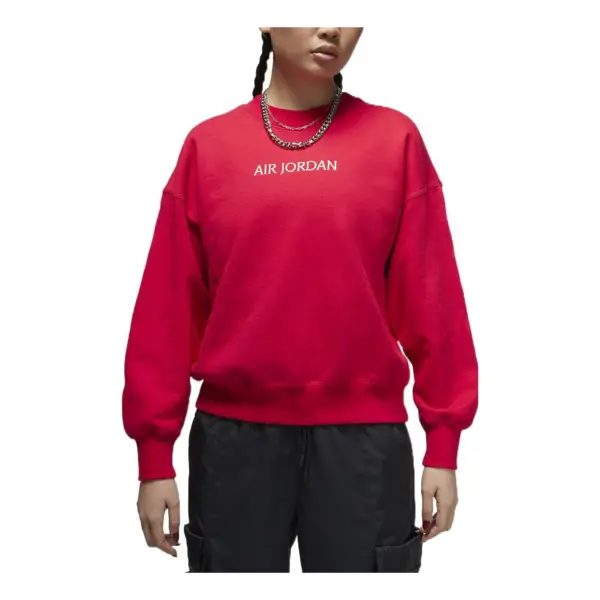JORDAN Air Crew Neck Long Sleeve Sweatshirt - Red