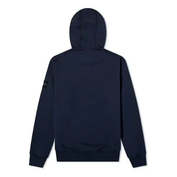 Stone Island Garment Dyed Zip Through Hoodie - Navy
