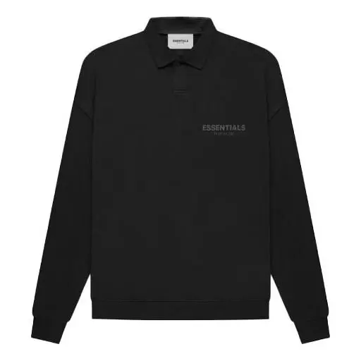 Fear Of God Fw21 Long Sleeve Polo Shirt 'stretch Limo - Black