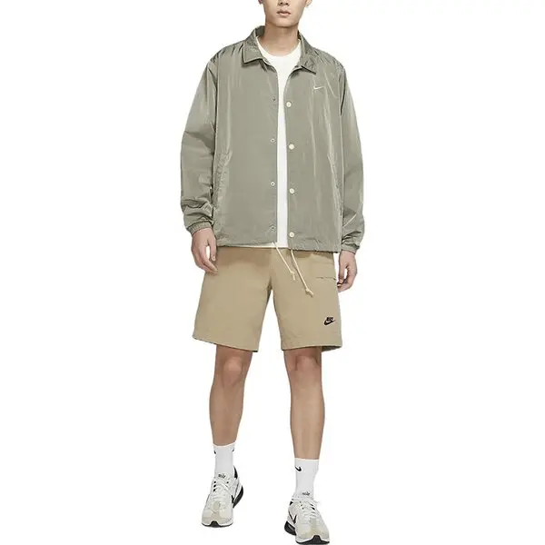 Nike Solid Color Buckle Lapel Jacket