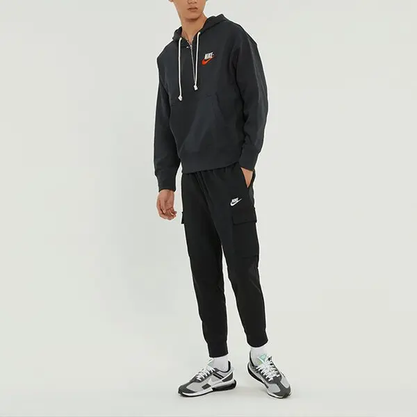 Nike Embroidered Logo Half Zip Hooded Knit Pullover