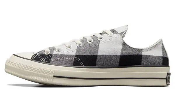 CONVERSE Beyond Retro X Chuck 70 Low Upcycled Flannel Sneakers - Black/grey/pristine