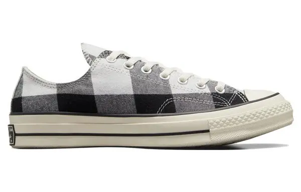 CONVERSE Beyond Retro X Chuck 70 Low Upcycled Flannel Sneakers - Black/grey/pristine
