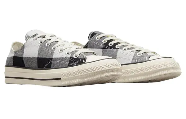 CONVERSE Beyond Retro X Chuck 70 Low Upcycled Flannel Sneakers - Black/grey/pristine