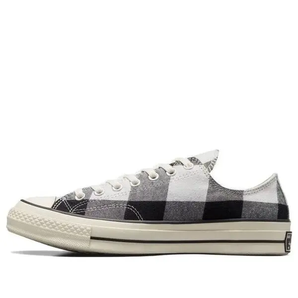 CONVERSE Beyond Retro X Chuck 70 Low Upcycled Flannel Sneakers - Black/grey/pristine