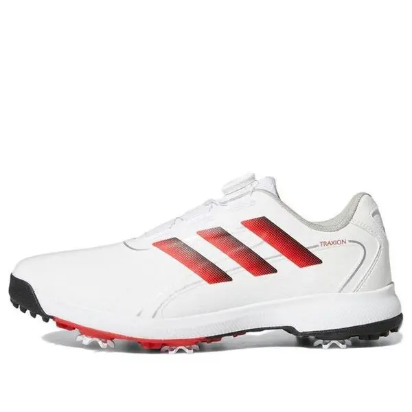 Adidas Traxionlite Max Boa Golf Shoes - White/red