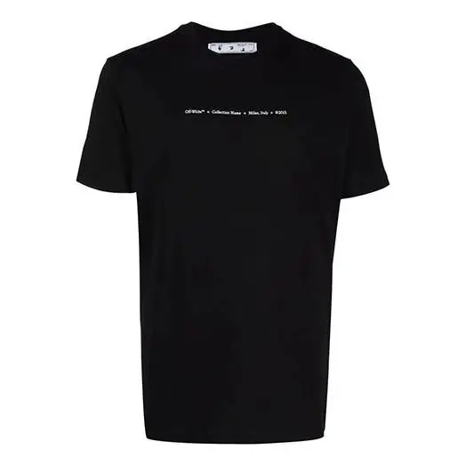 Off-White Fw21 Arrow Pattern Alphabet Solid Color Short Sleeve Version - Black