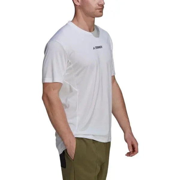 Adidas Solid Color Logo Round Neck Pullover Short Sleeve White T-shirt