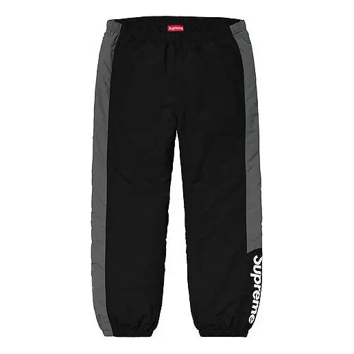Supreme Fw19 Side Logo Track Pant Logo Casual Pants - Black