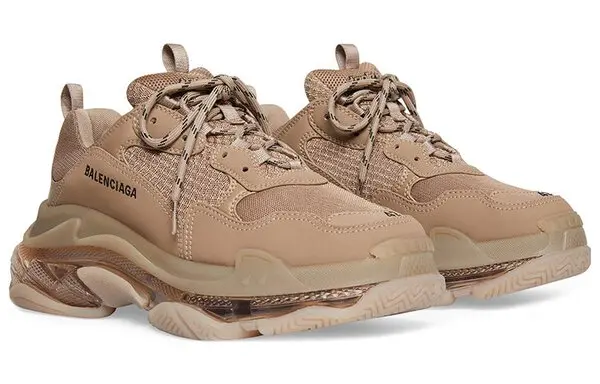 Balenciaga Triple S Clear Sole Sneakers - Brown