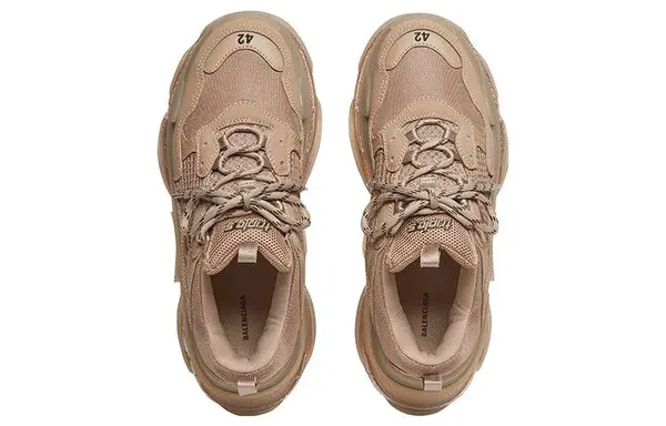 Balenciaga Triple S Clear Sole Sneakers - Brown