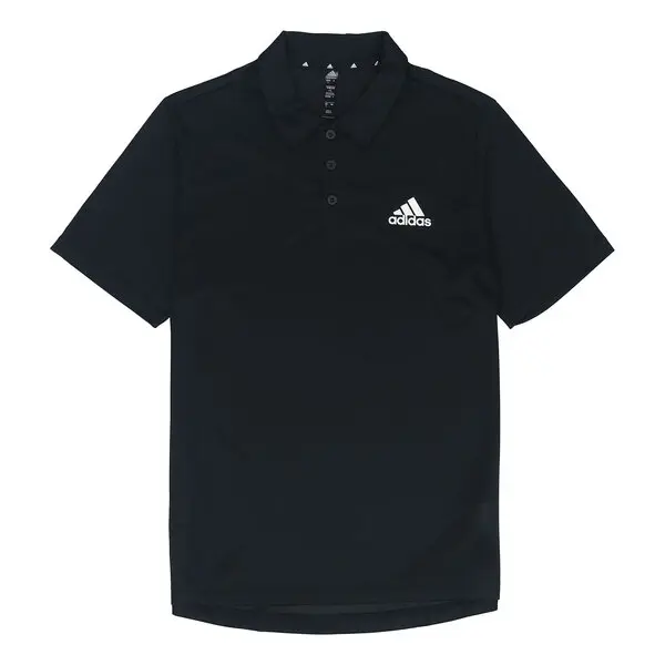 Adidas Pl Ps Training Sports Breathable Short Sleeve Polo Shirt - Black