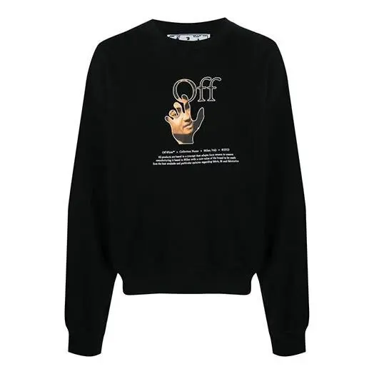 Off-White Black Logo Print Long Sleeve Sweatshirt - Multi-color