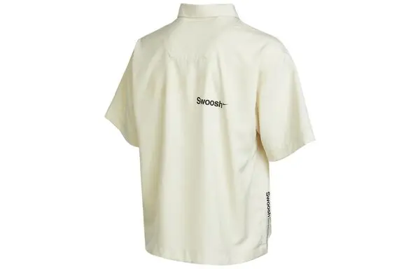 Nike Logo Single Breasted Solid Color Short Sleeve Lime Shirt