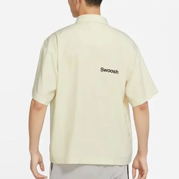 Nike Logo Single Breasted Solid Color Short Sleeve Lime Shirt