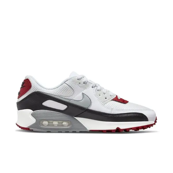 Nike Max 90 Low Top Lace Up Sneakers - White/red