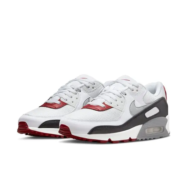 Nike Max 90 Low Top Lace Up Sneakers - White/red