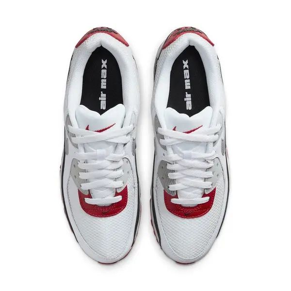 Nike Max 90 Low Top Lace Up Sneakers - White/red