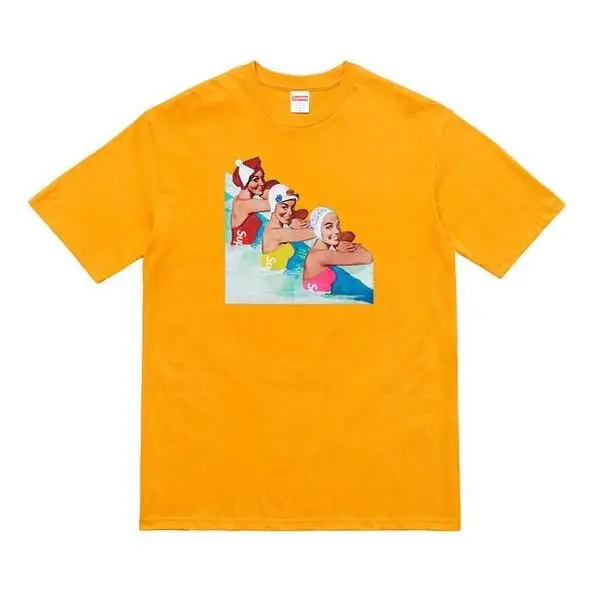 Supreme Ss18 Swimmers Tee Mustard Short Sleeve T-shirt - Yellow