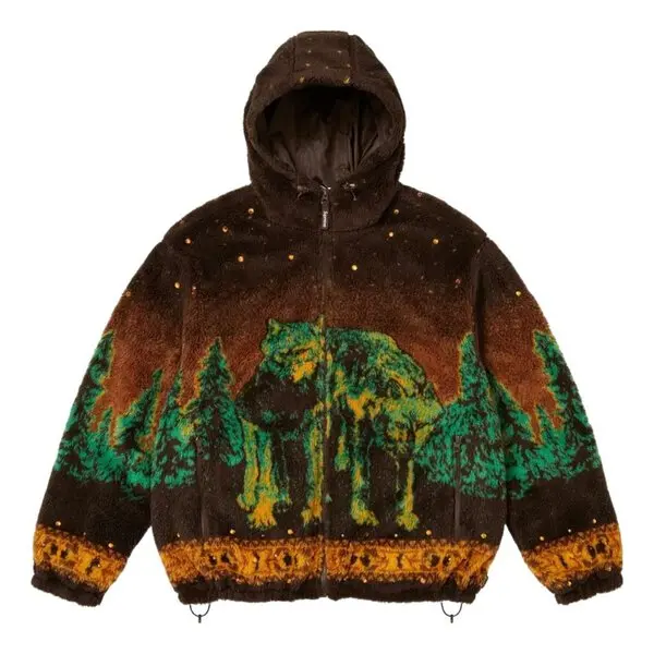 Supreme Fw25 X B.b. Simon Reversible Hooded Fleece Jacket - Brown