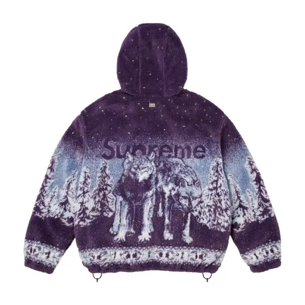 Supreme Reversible Hooded Fleece Jacket - Purple