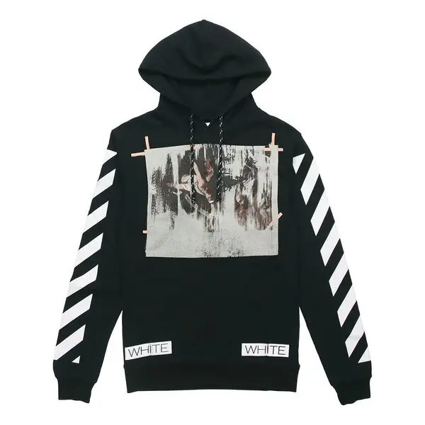 Off-White Painting Stripe Hoodie - Black