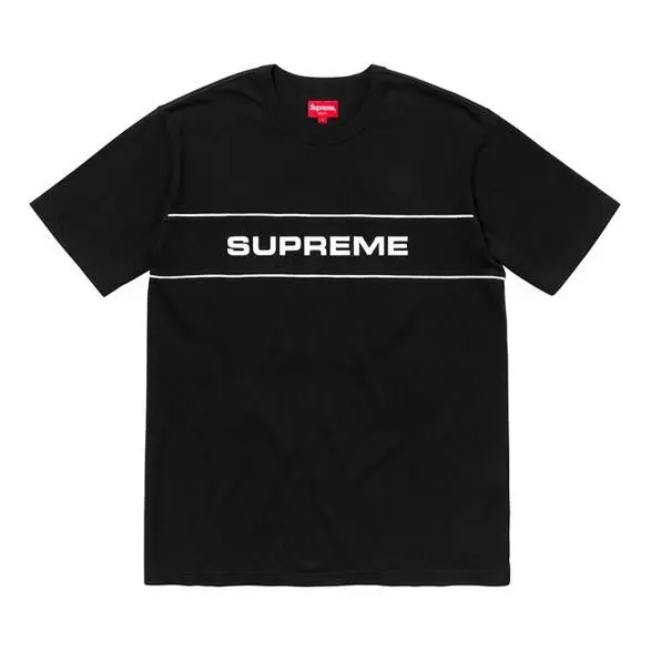 Supreme Ss18 Team Ringer Tee Logo Tee - Black