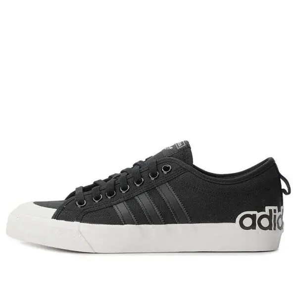Adidas Nizza Low Top Sneakers With Oversize Heel Logo - Black