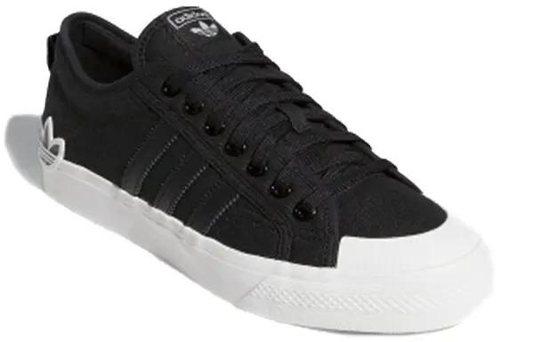 Adidas Nizza Low Top Sneakers With Oversize Heel Logo - Black