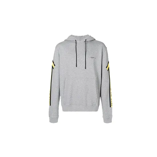 Off-White Grey Yellow Arrows Hooded Sweatshirt