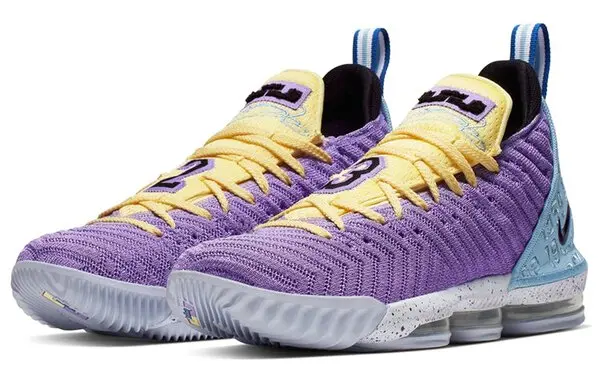 Nike Lebron 16 "lakers Heritage" High Top Sneakers - Purpleyellow