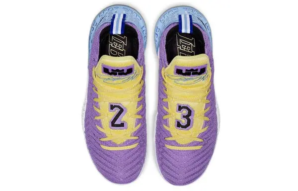 Nike Lebron 16 "lakers Heritage" High Top Sneakers - Purpleyellow