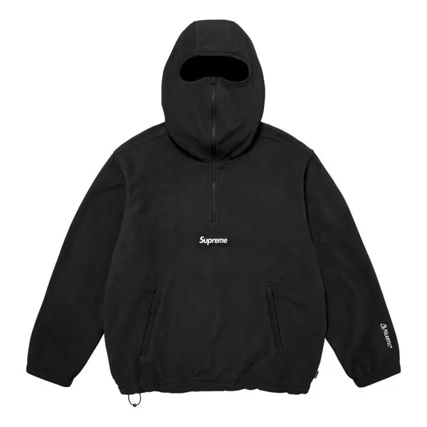 Supreme Fw25 Polartec Face Mask Half Zip Hooded Sweatshirt - Black
